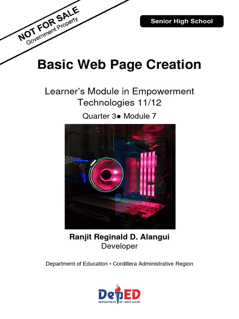 Etech12 q3 Mod7 Basic-Webpage Creation | PDF | World Wide Web ...