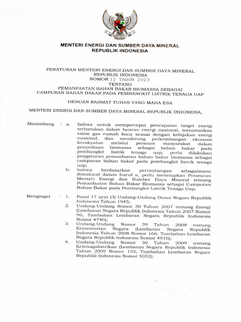 Salinan Permen ESDM Nomor 12 Tahun 2023 | PDF
