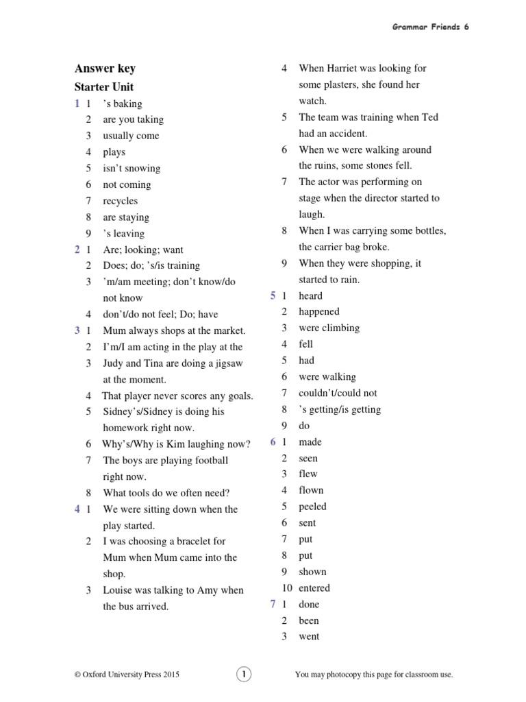 Grammar Friends 6 Ans (Final) | PDF