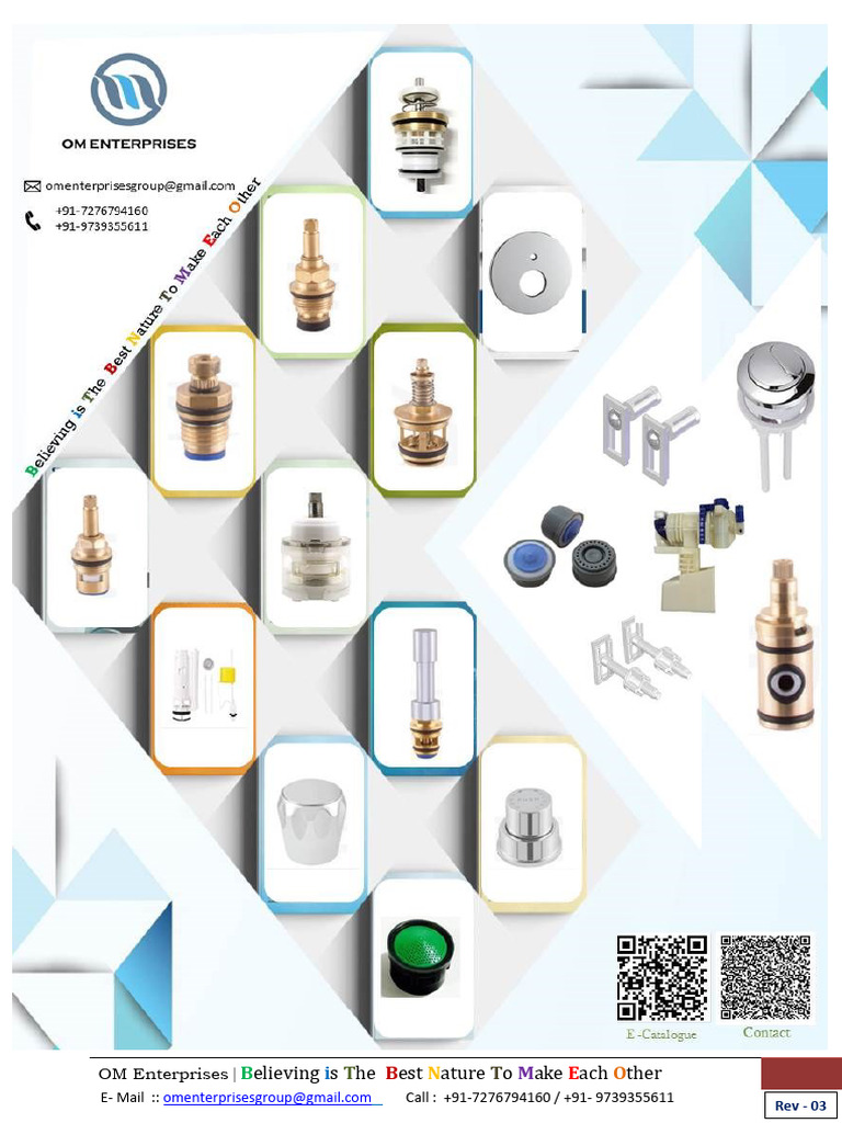Om Enterprises Catalogue Bathroom Fitting Spare Parts | PDF | Valve | Tools