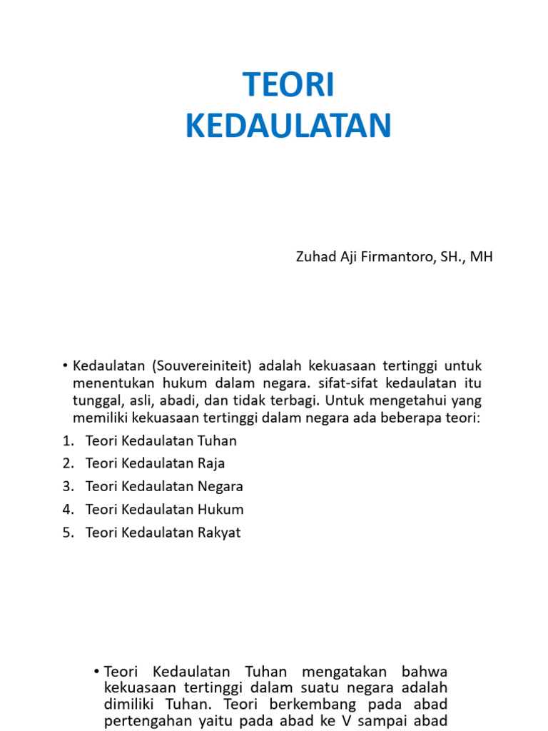 7 Teori Kedaulatan | PDF