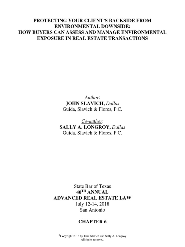 Advanced Real Estate Law-Protecting Your Clients Backs | PDF ...