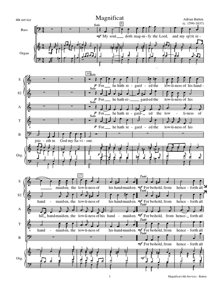 Batten Magnificat - 4th - Service | PDF