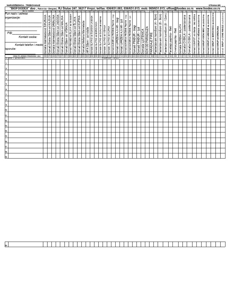 Narudzbenica ZA STAMPU 2020 | PDF