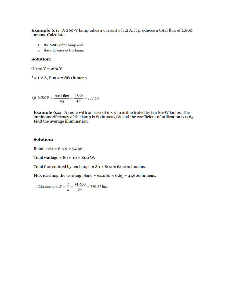 Illumination calculations | PDF