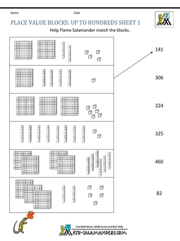 Place Value Blocks Up To Hundreds 1 | PDF