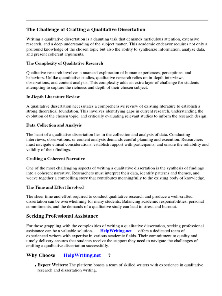 Writing A Qualitative Dissertation | Download Free PDF | Qualitative ... Writing A Qualitative Dissertation | Download Free PDF | Qualitative ...