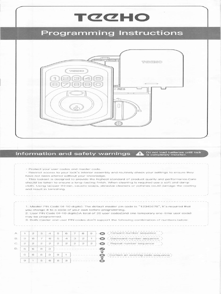 TEEHO Programming Instructions | PDF