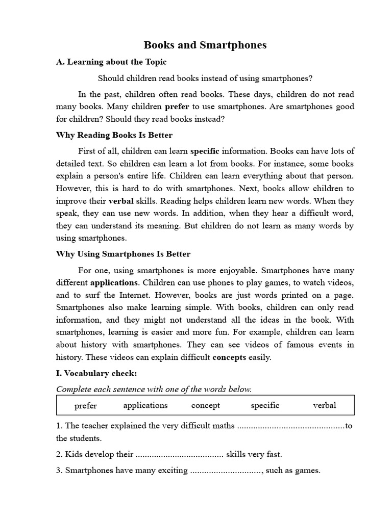 Books and Smartphones | PDF | Smartphone | Reading Comprehension