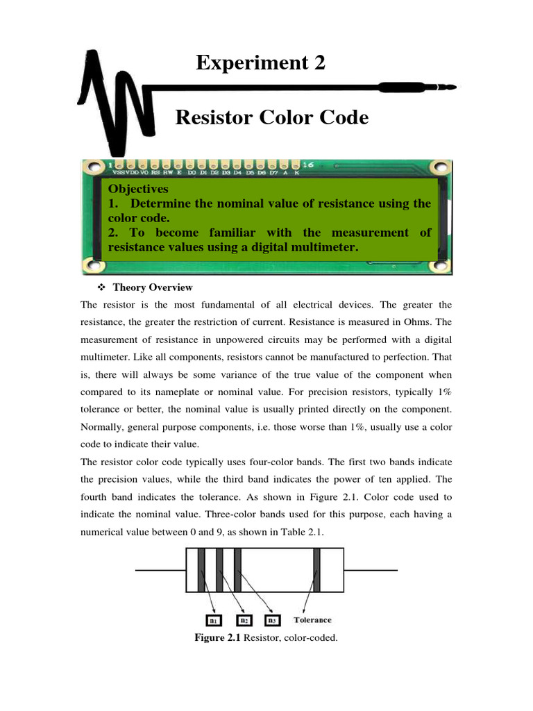 Exp.2 Resistor Colour Code | PDF | Resistor | Electrical Resistance And Conductance