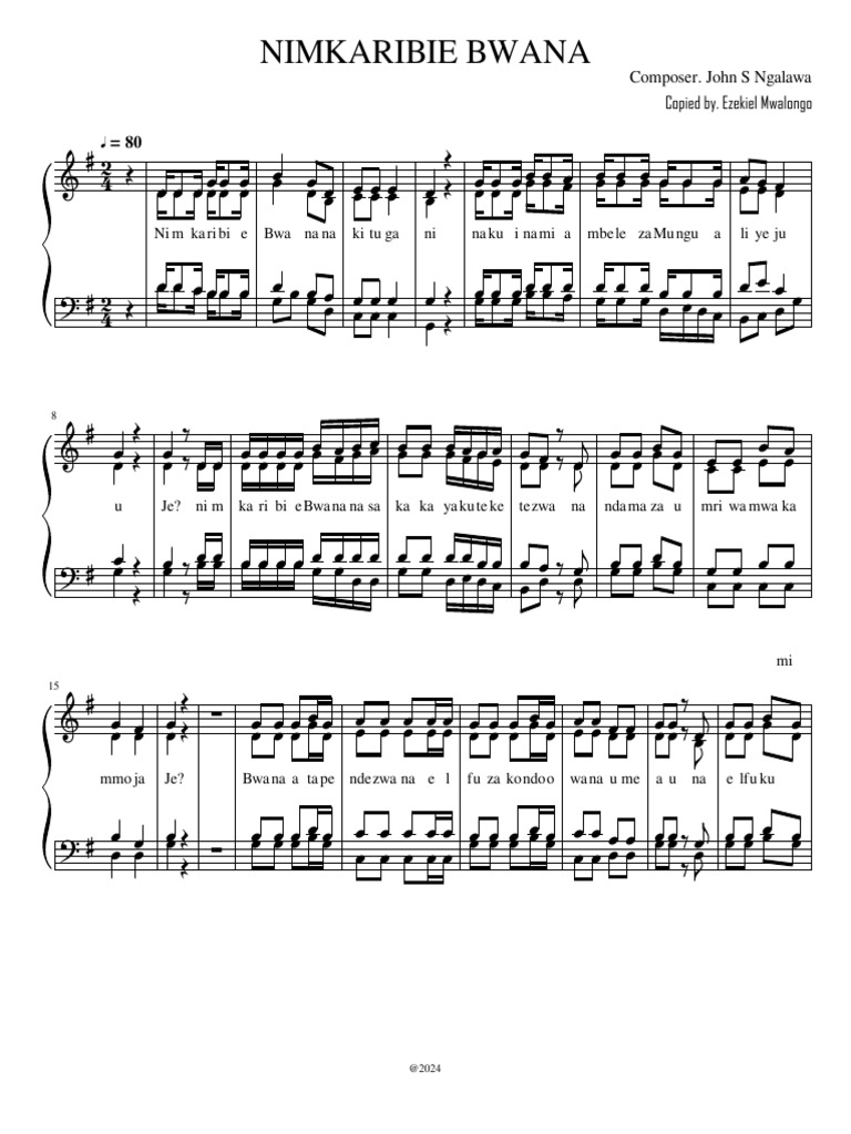Nimkaribie Bwana | PDF