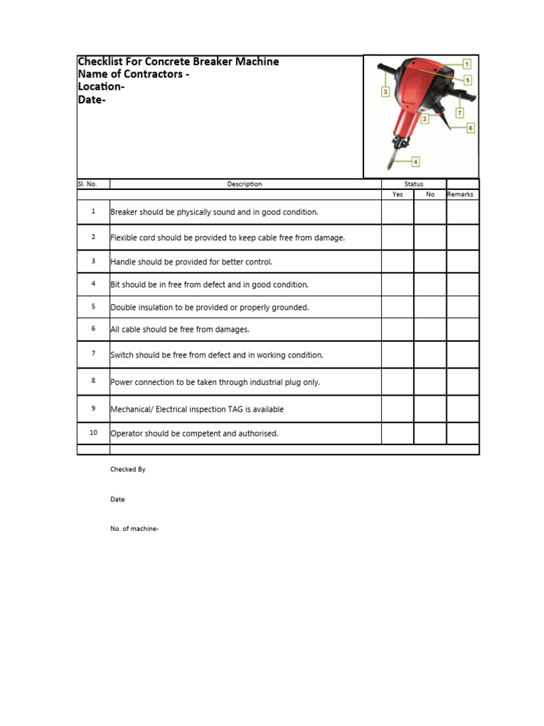Electrical Machine Checklist | PDF | Machines | Electrical Connector