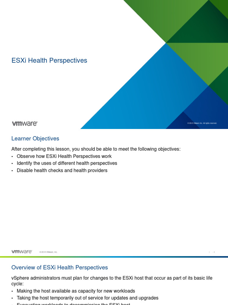 ESXi Health Perspectives Overview | PDF | Computer Engineering ...