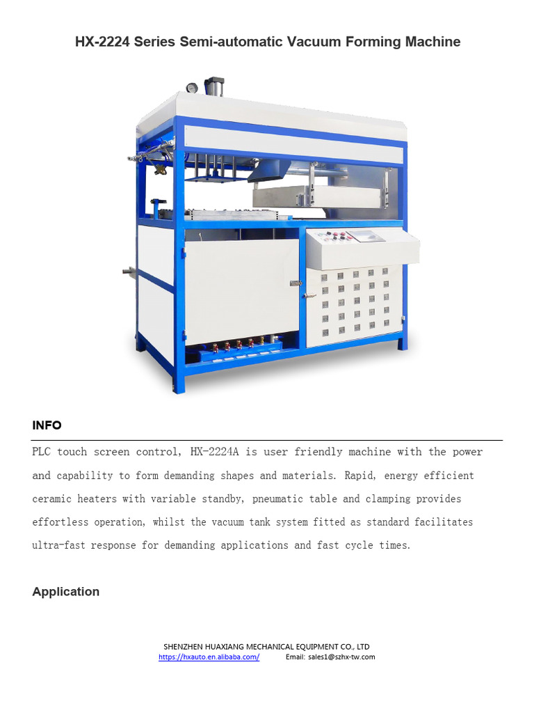 HX-2224 Series Vacuum Forming Machine | PDF | Mechanical Engineering ...