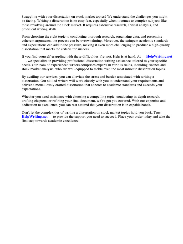 Dissertation Topics Stock Market | Download Free PDF | Stocks | Initial ...
