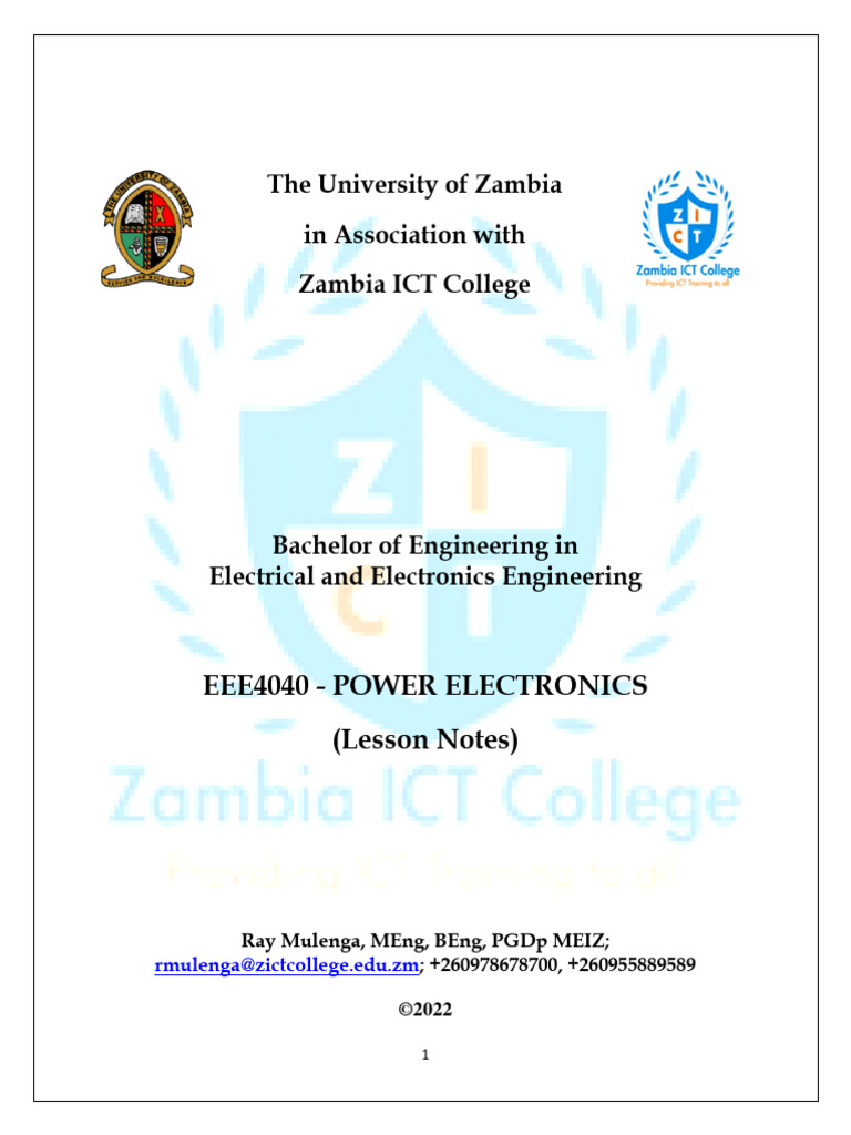 EEE4040 Power Electronics - 2022 | PDF | Rectifier | Transistor