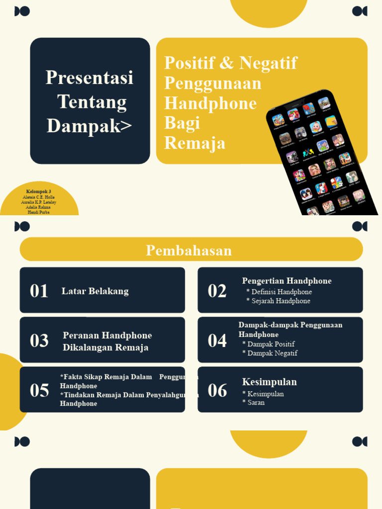 Presentasi Dampak Dari Penggunaan Handphone Bagi Remaja 3 | PDF