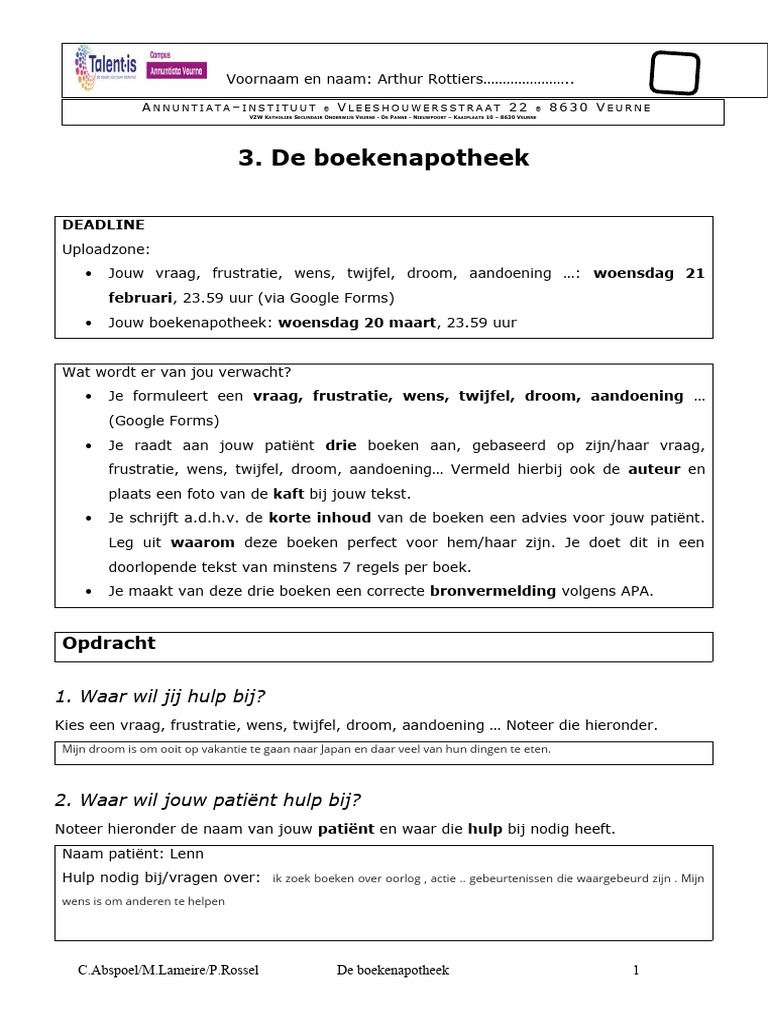 5BO 07 Arthur Rottiers Boekenapotheek | PDF