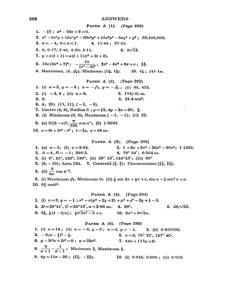 Revision Papers - Answers | PDF | Hyperbolic Geometry | Non Euclidean ...