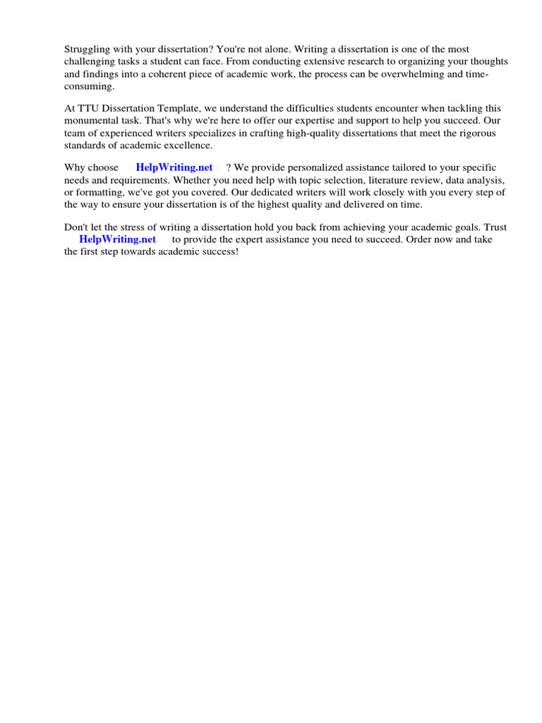 Ttu Dissertation Template | PDF | Thesis | Policy