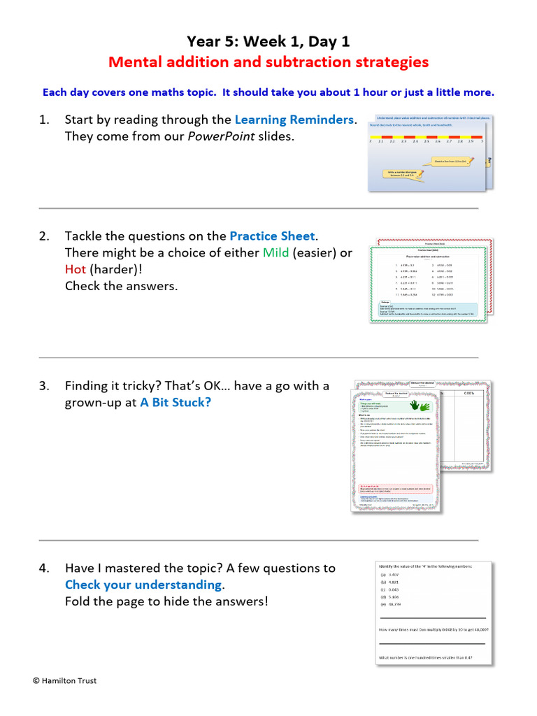 Year 5 Maths Week 1 | PDF | Numbers | Subtraction