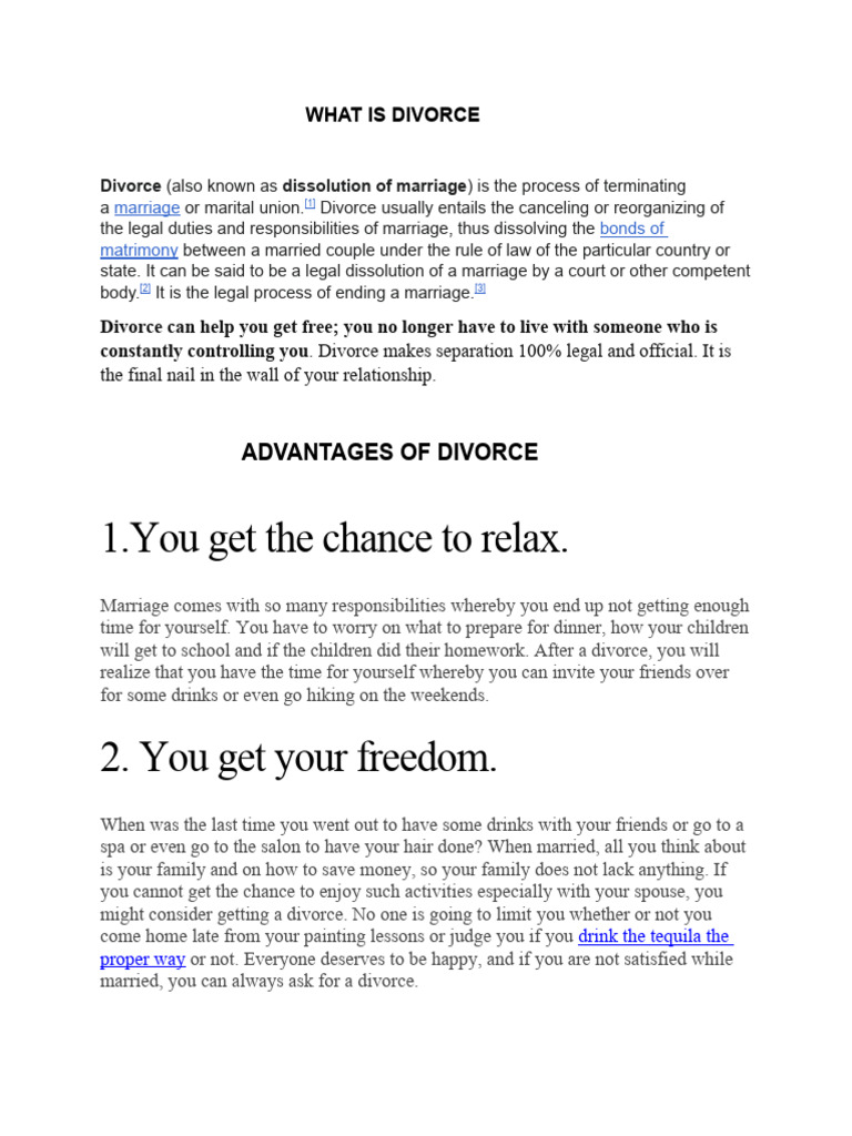 Advantages of Divorce | PDF