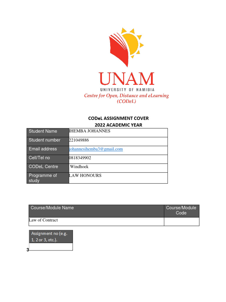 Contract Law Assignment 3 Pdf Breach Of Contract Damages