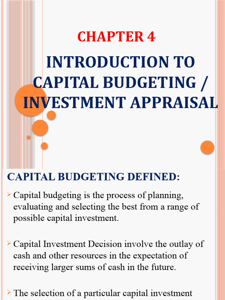 Abm 460 Chapter Four (4) Capital Budgeting | PDF | Capital Budgeting | Net Present Value
