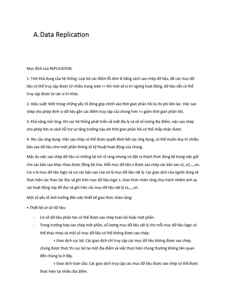 Tóm Tắt Data Replication | PDF
