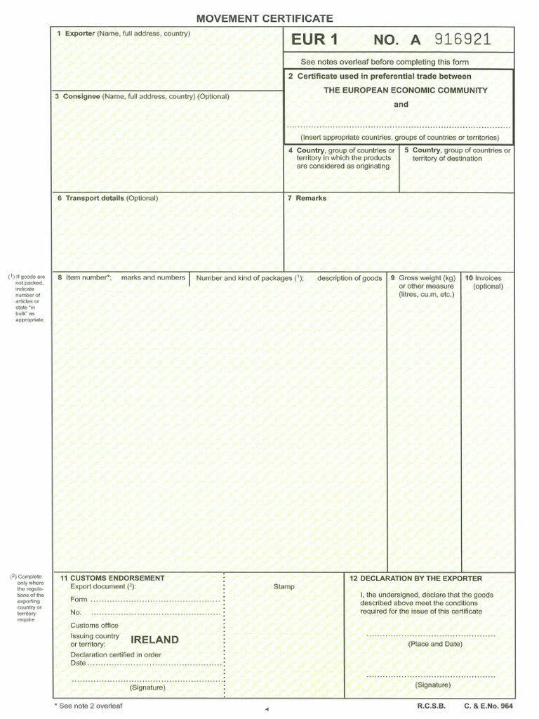 Eur 1 | PDF | Business