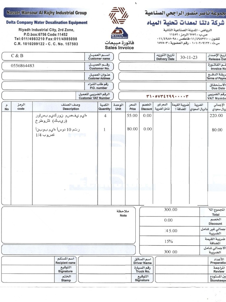 Indian Water Receipt | PDF