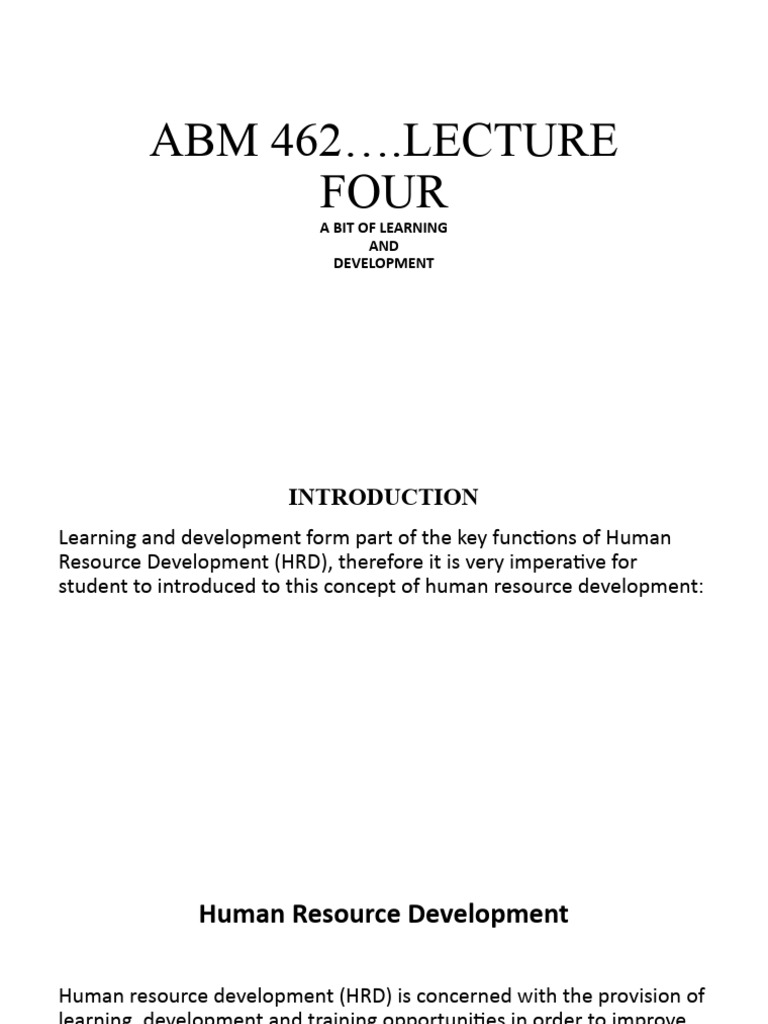 Abm 462 Unit 5 and 6 With Bits of Unit 4 .... 2023 | PDF | Learning | Performance Appraisal