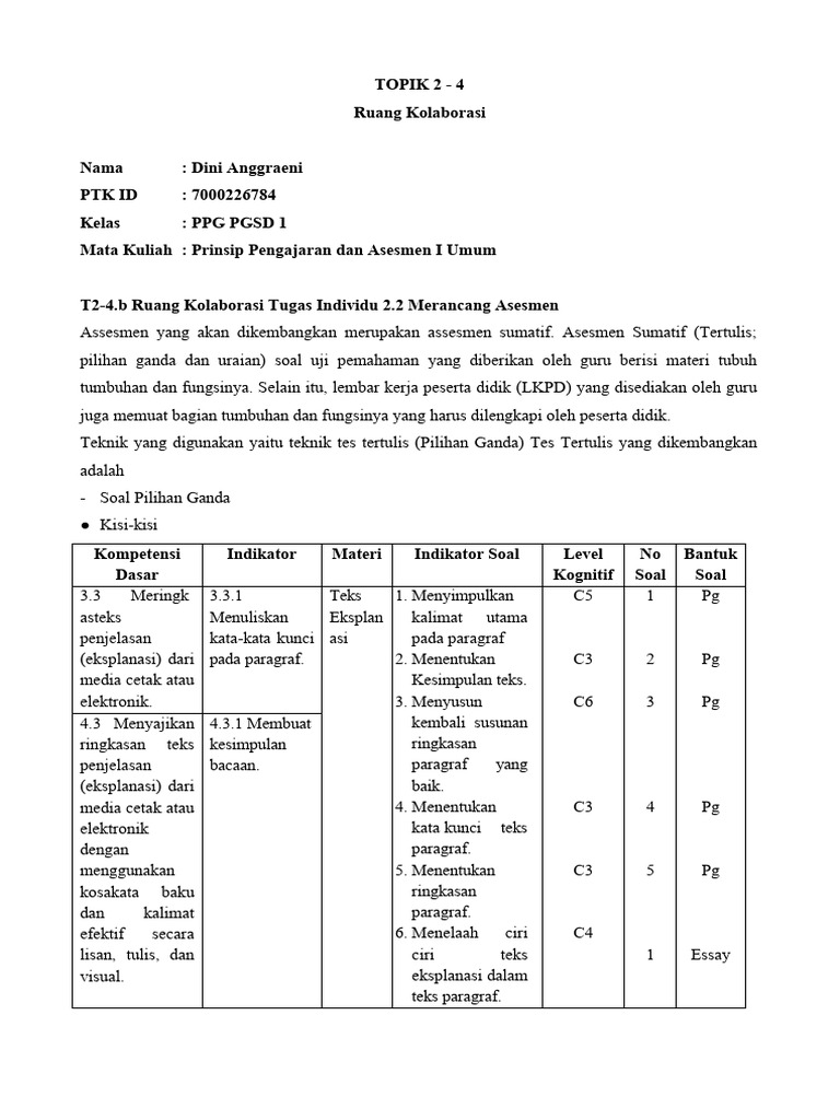 Dini Anggraeni - (T2-4.b Ruang Kolaborasi) - MK PPA | PDF