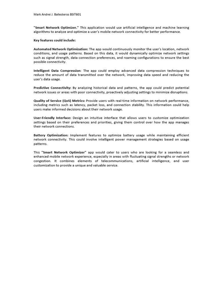 Smart Network Optimizer | PDF