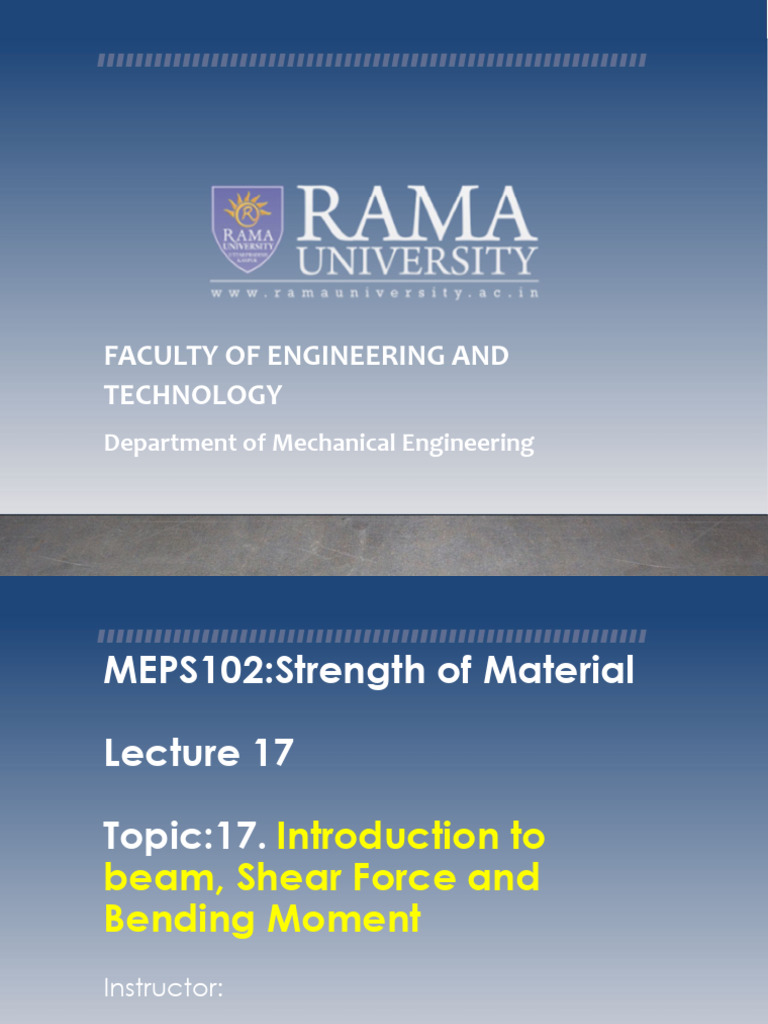 Lecture 17 | PDF | Bending | Stress (Mechanics)