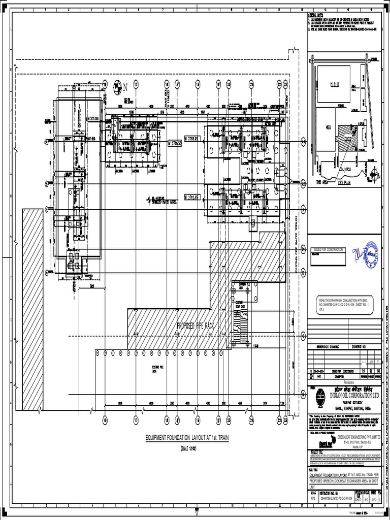 Equipment Foundation Layout for DHDT Unit | PDF