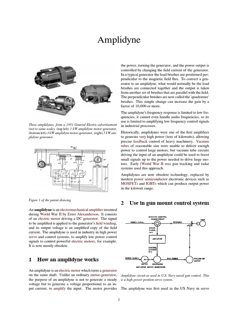 Amplidyne | Download Free PDF | Amplifier | Manufactured Goods