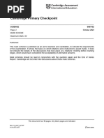 Cambridge Primary Checkpoint - Science (0846) October 2021 Paper 1 MS ...