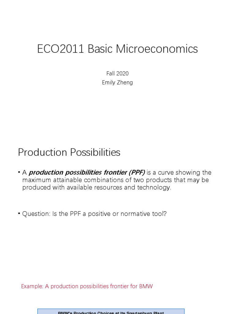 ECO2011 Basic Microeconomics - Lecture 3 | PDF | Economies | Economics