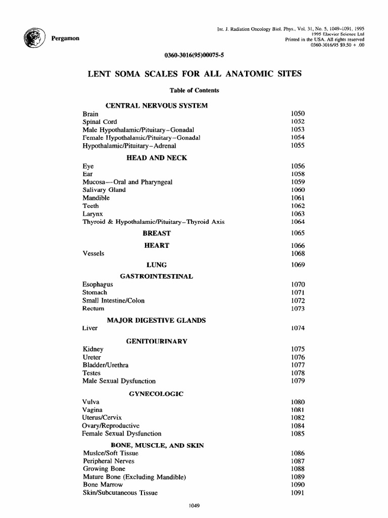 Lent Soma Scales For All Anatomic Sites | PDF | Luteinizing Hormone ...