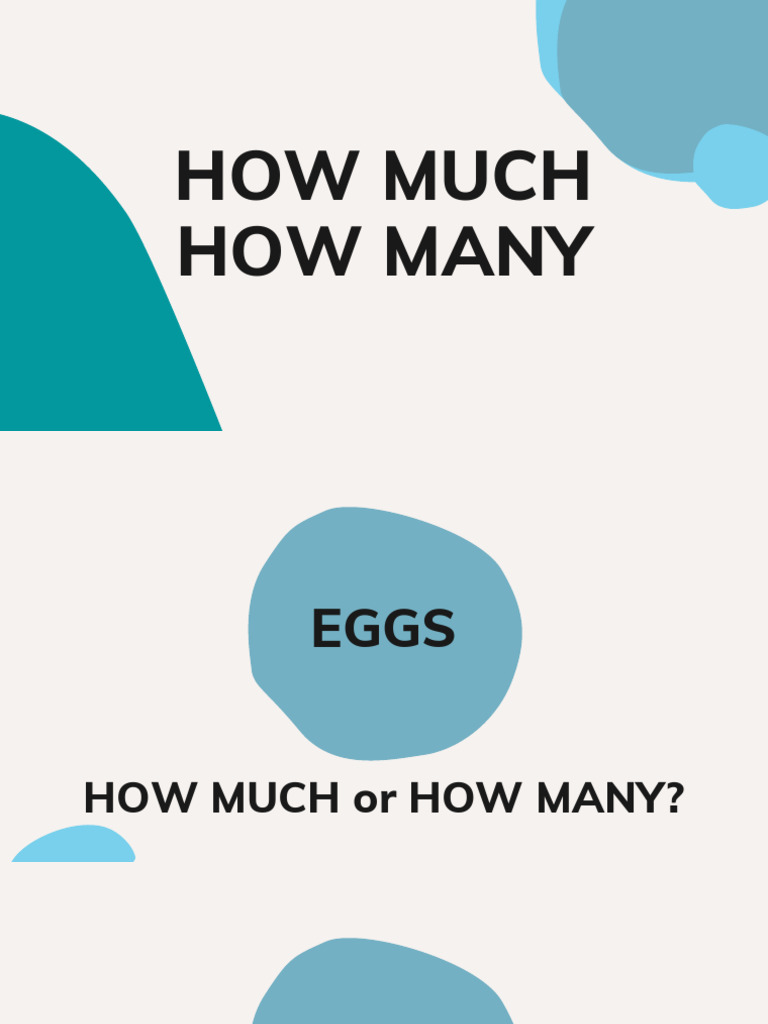 How Much How Many | PDF