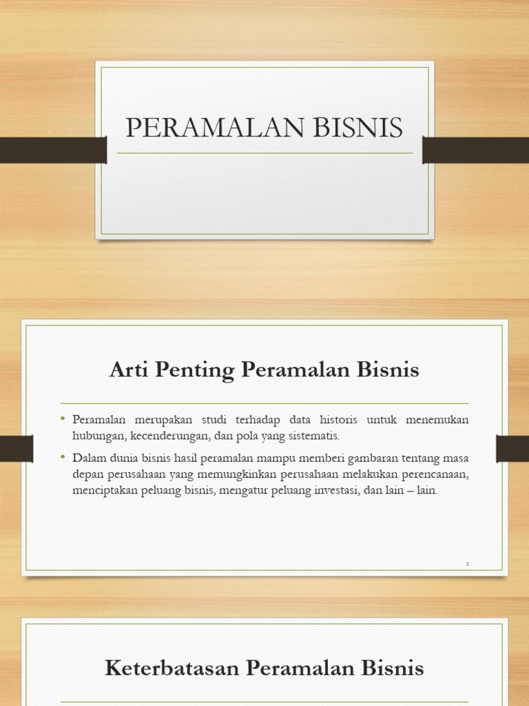 Arti dan Jenis Peramalan Bisnis | PDF