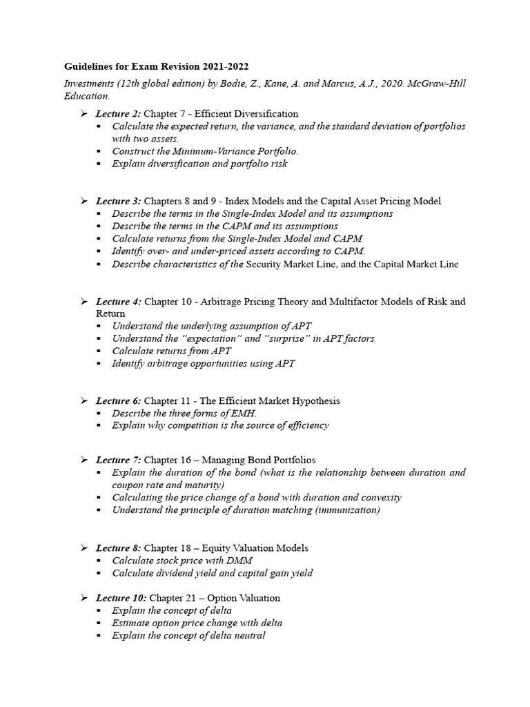 Guidelines For Exam Revision 2021-2022 | PDF