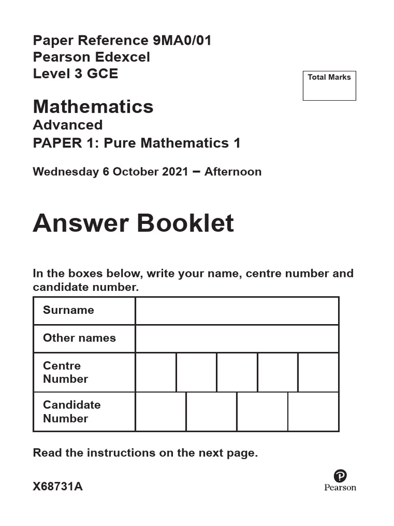 Answer Booklet: Mathematics | PDF