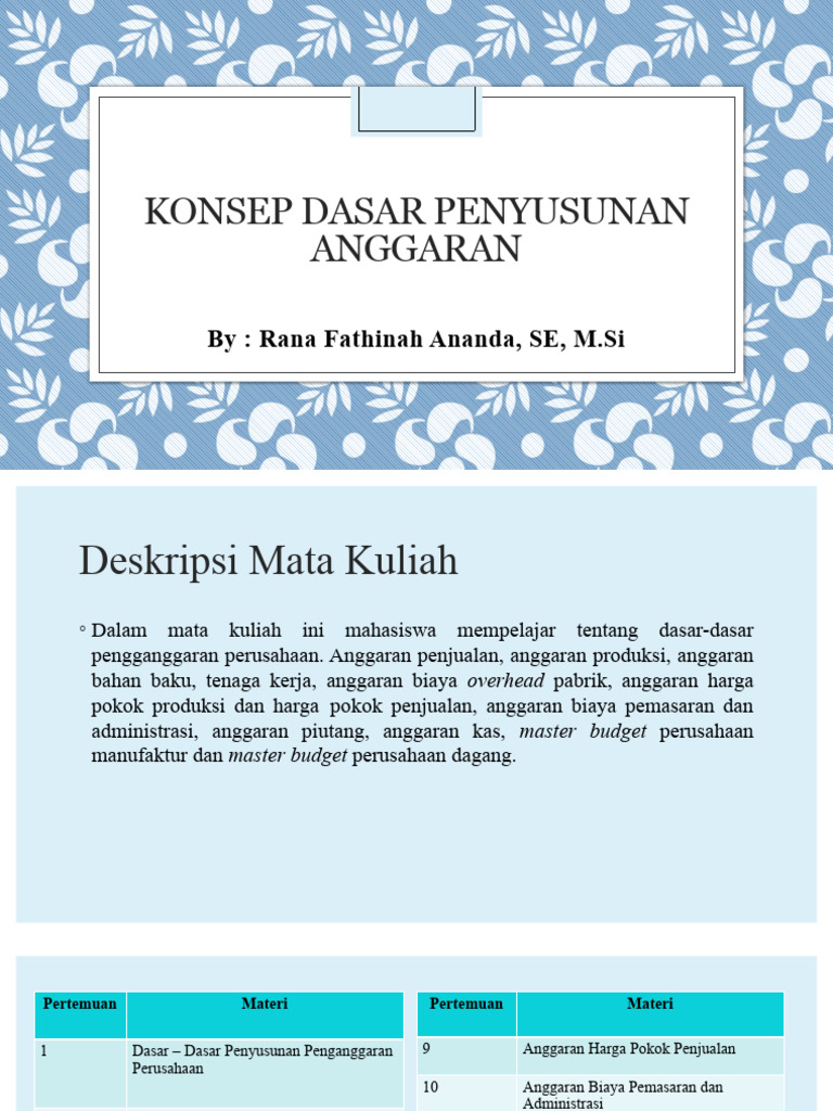 Materi Pertemuan 1 Penganggaran Perusahaan | PDF Materi Pertemuan 1 Penganggaran Perusahaan | PDF