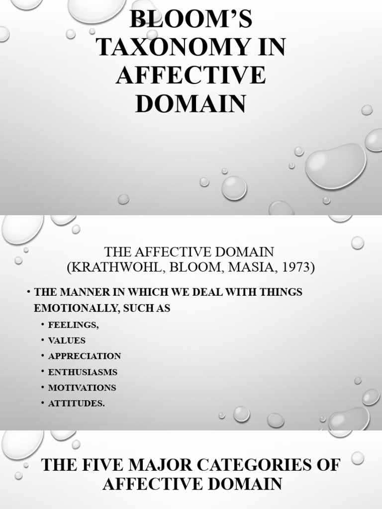 Bloom's Taxonomy in Affective Domain | Download Free PDF | Affect ...