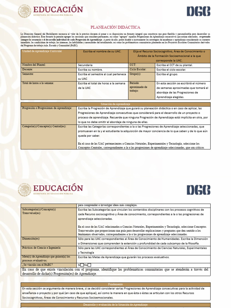 NEM Formato de Planeación Didáctica VF | PDF | Evaluación | Aprendizaje