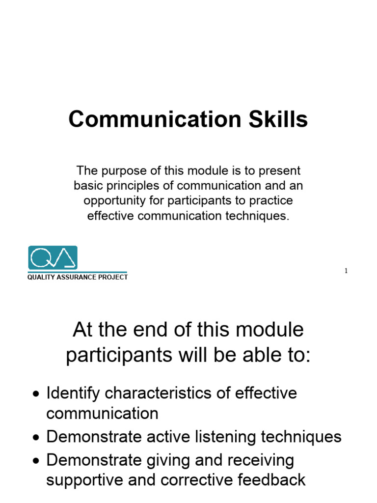 Communication Skills Slides | PDF | Communication | Nonverbal Communication