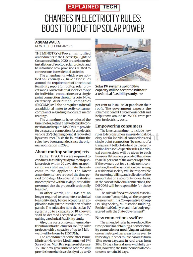 Changes in Electricity Rules Boost To Rooftop Solar Power | PDF