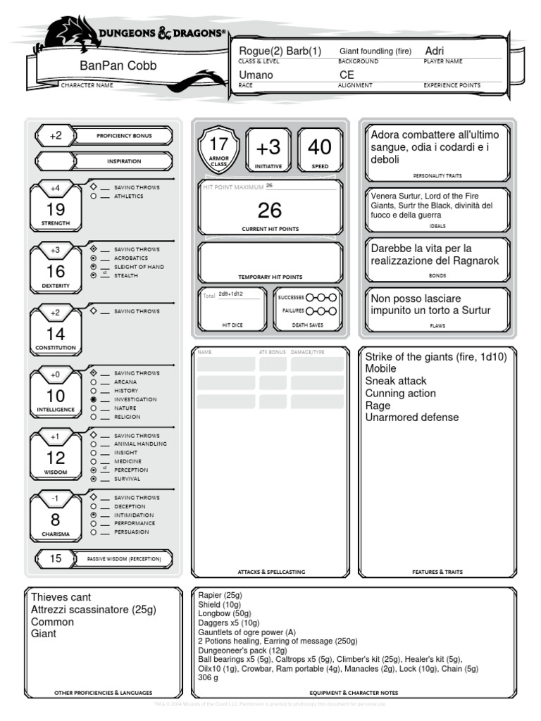 3-Page Form Fillable Character Sheet | PDF | Role Playing Games | Role Playing Video Games